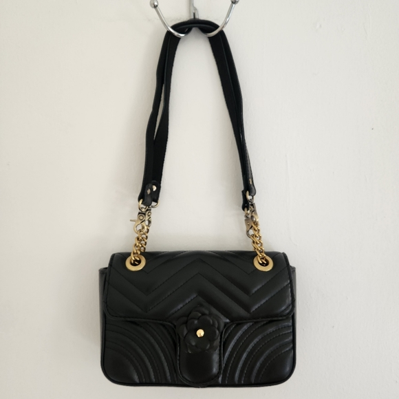 Bags | Black Quilted Leather Bag | Poshmark